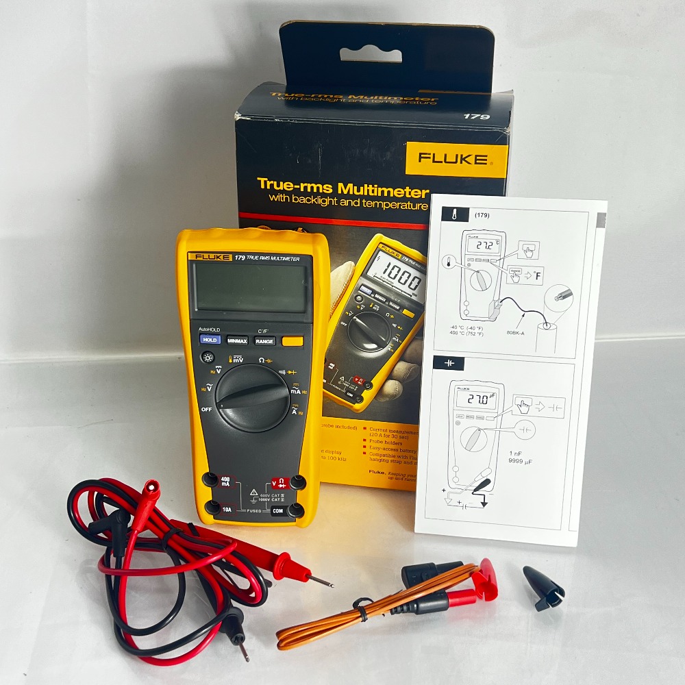 Like New FLUKE TRUE-RMS MULTIMETER WITH BACKLIGHT AND TEMPERATURE 179 ...